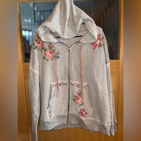 Sundance | Jackets & Coats | Sundance Annabeth Zip Hoodie Embroidered ...